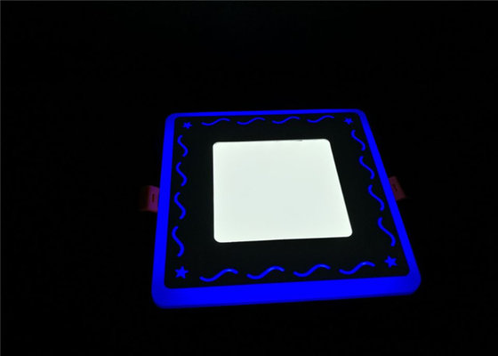 White +Blue Multicolor Led Light Panel , Square Embedded 6 Watt Led Panel Light